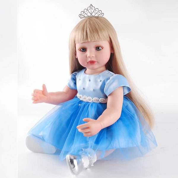 22 Inch Premium Reborn Baby Girl - Elegant Pearl Crown, Ice Blue Tulle ...